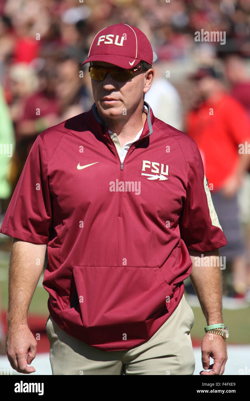 17. Oktober 2015: Florida State Seminolen Cheftrainer Jimbo Fisher in ...