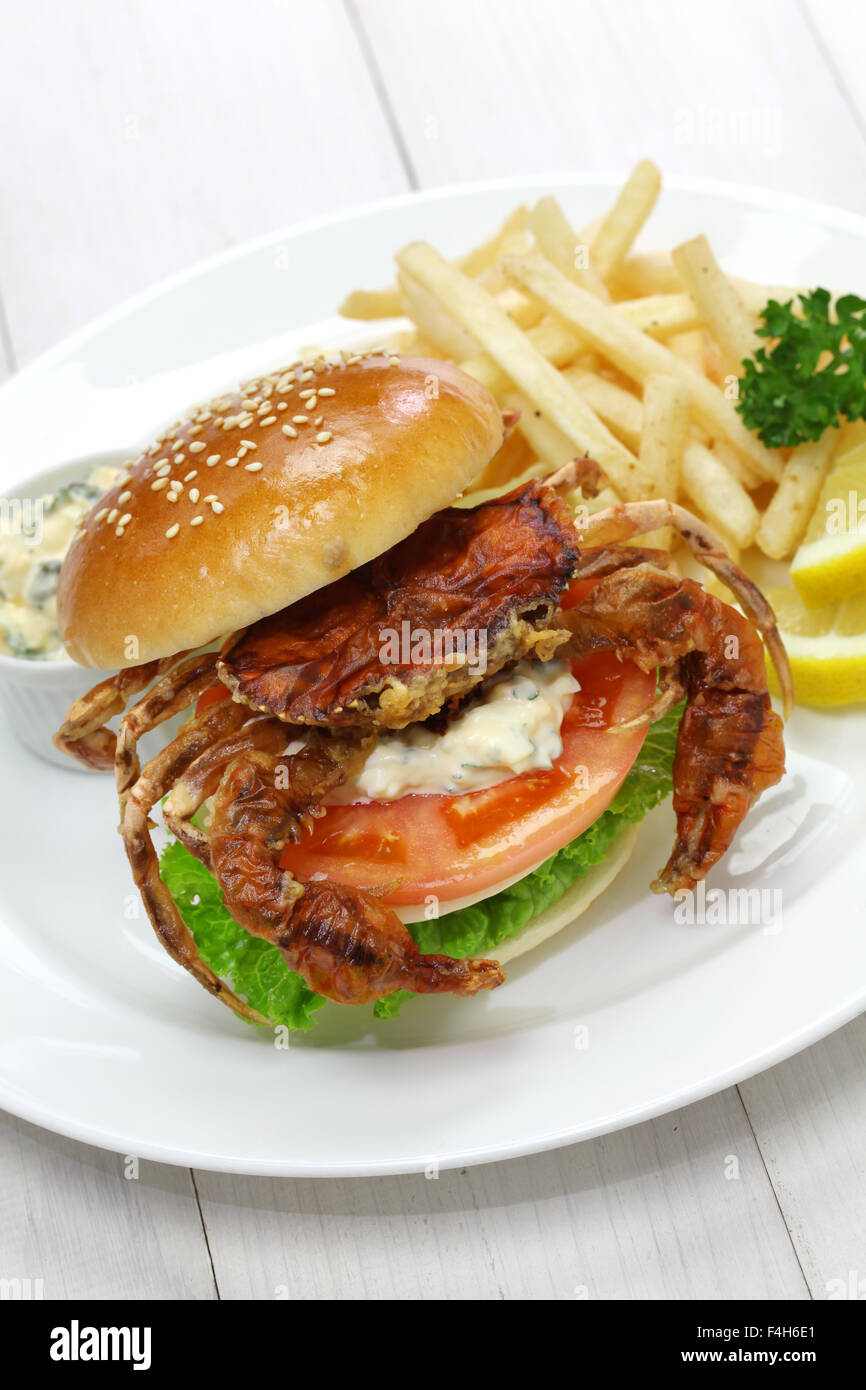 soft-Shell Crab Sandwich, Spinne sandwich Stockfotografie - Alamy