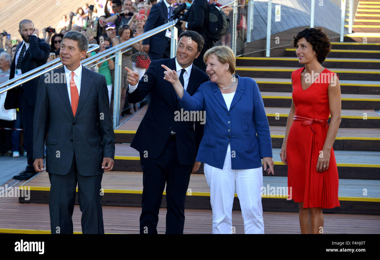 Angela Merkel besucht Expo 2015 Mailand mit: Angela Merkel, Matteo ...