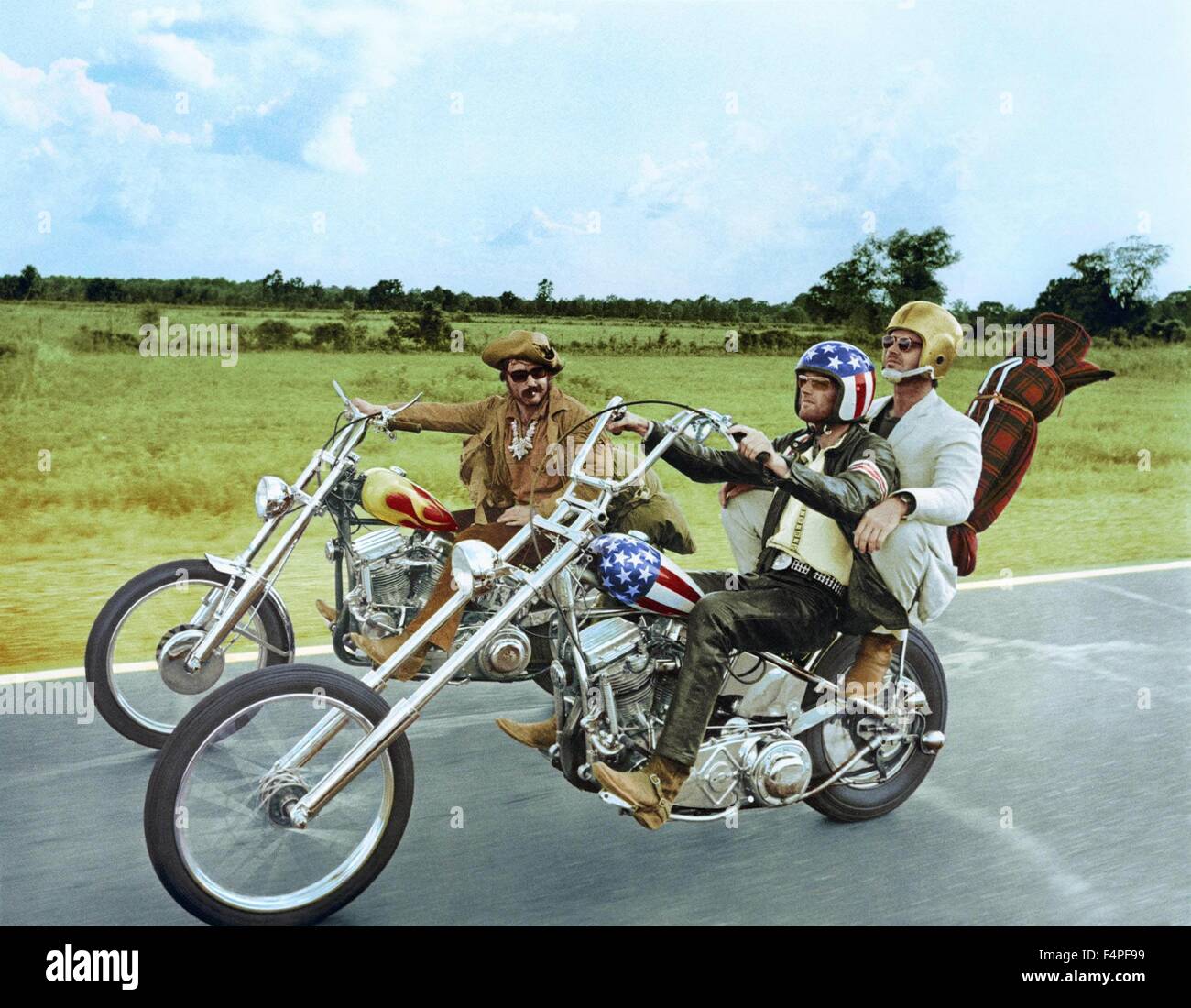 Dennis Hopper, Jack Nicholson und Peter Fonda / Easy Rider / 1969 unter der Regie von Dennis ...