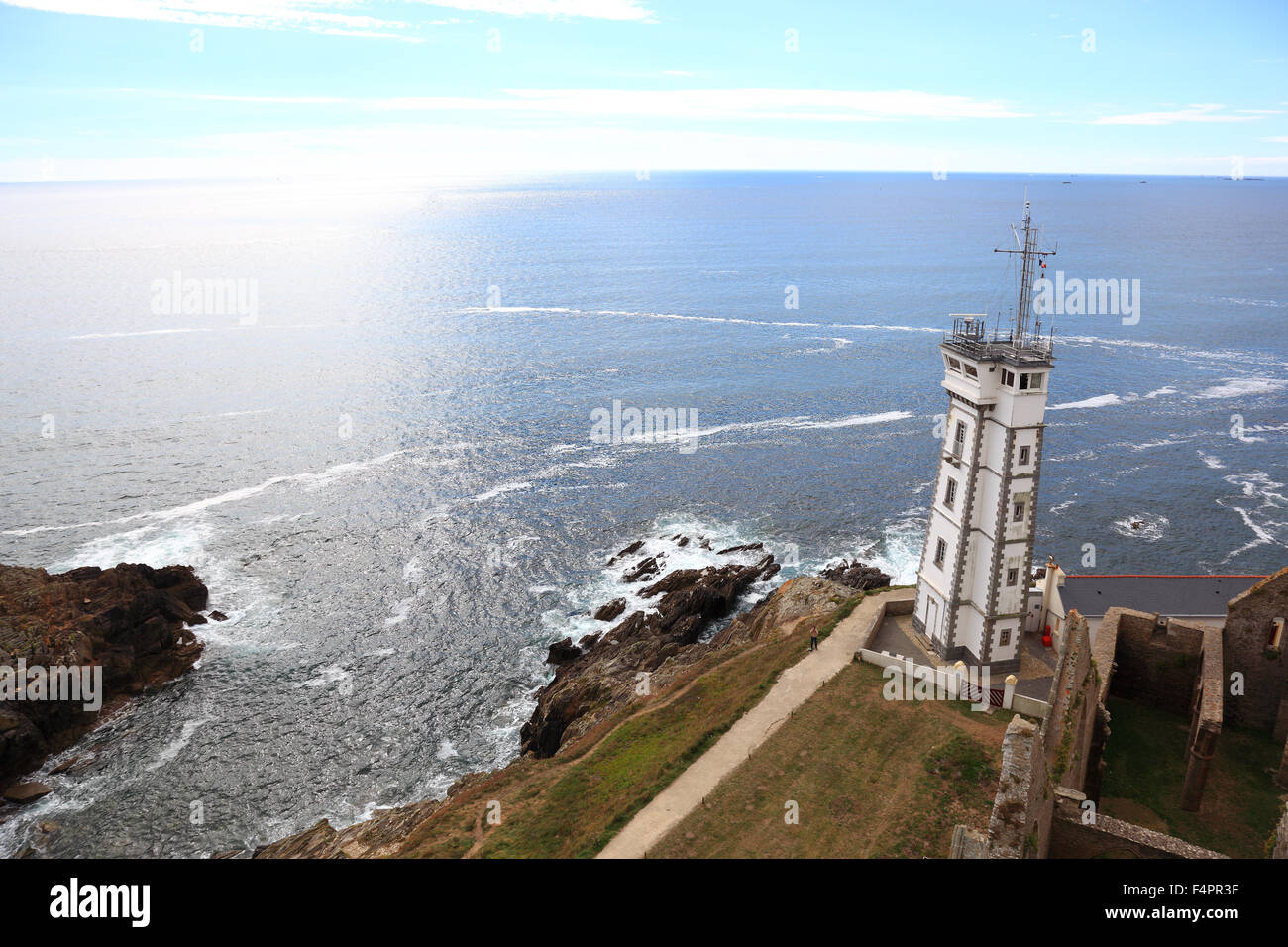 Frankreich, Bretagne, La Pointe Saint-Mathieu, mit Blick auf das Semaphor bin und das Kloster ...