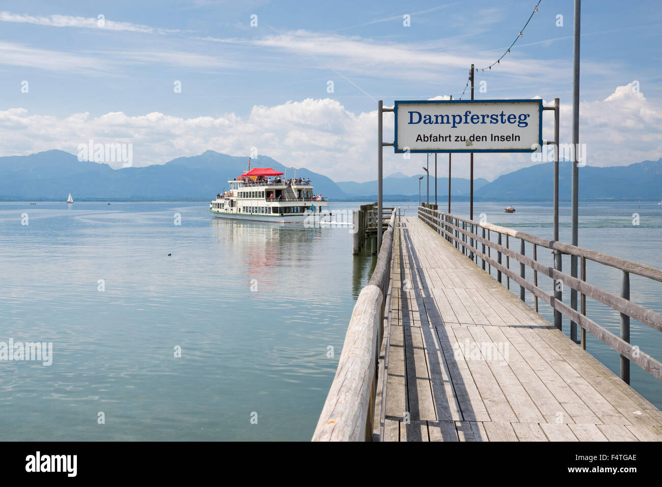 Bayern, Deutschland, Oberbayern, Chiemsee, Seebruck, Chiemgau, Himmel ...