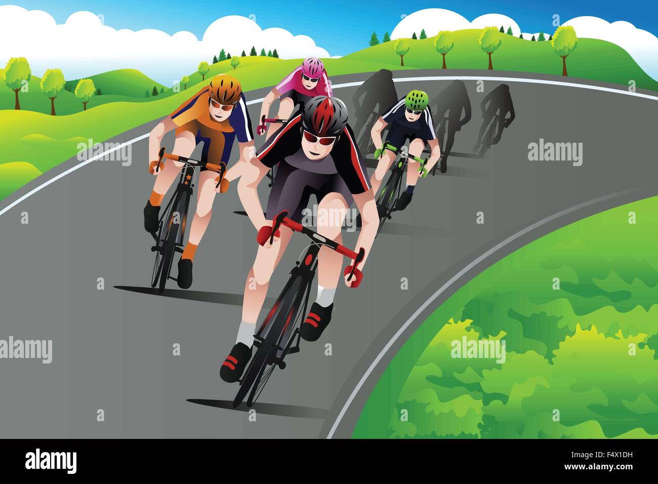 Cartoon radfahrer -Fotos und -Bildmaterial in hoher Auflösung – Alamy