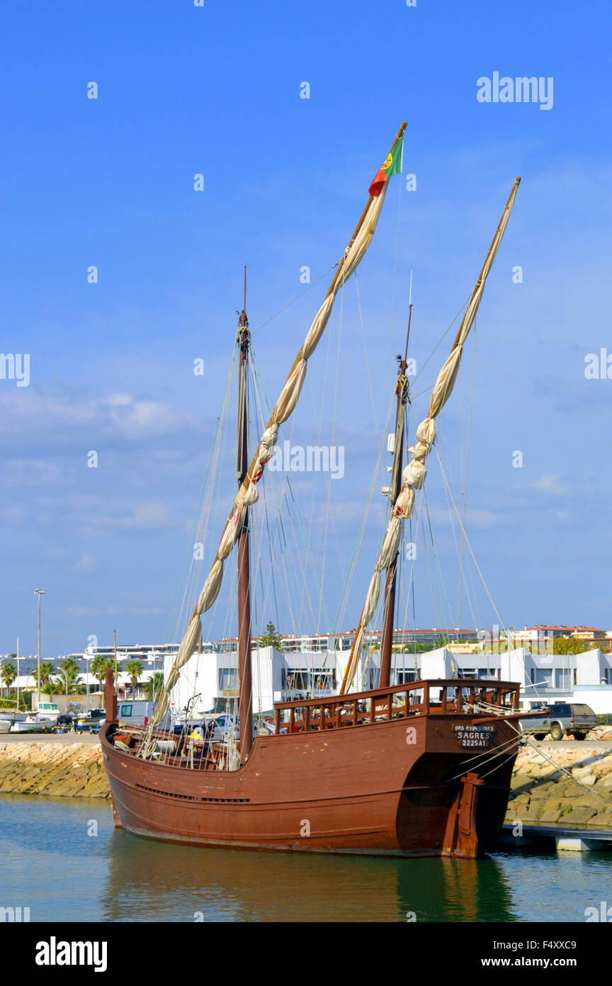 Replik der Karavelle Boa Esperança Stockfotografie - Alamy