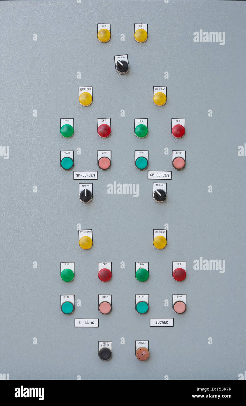 industrielle umschalten Taste der Schalttafel Stockfotografie - Alamy