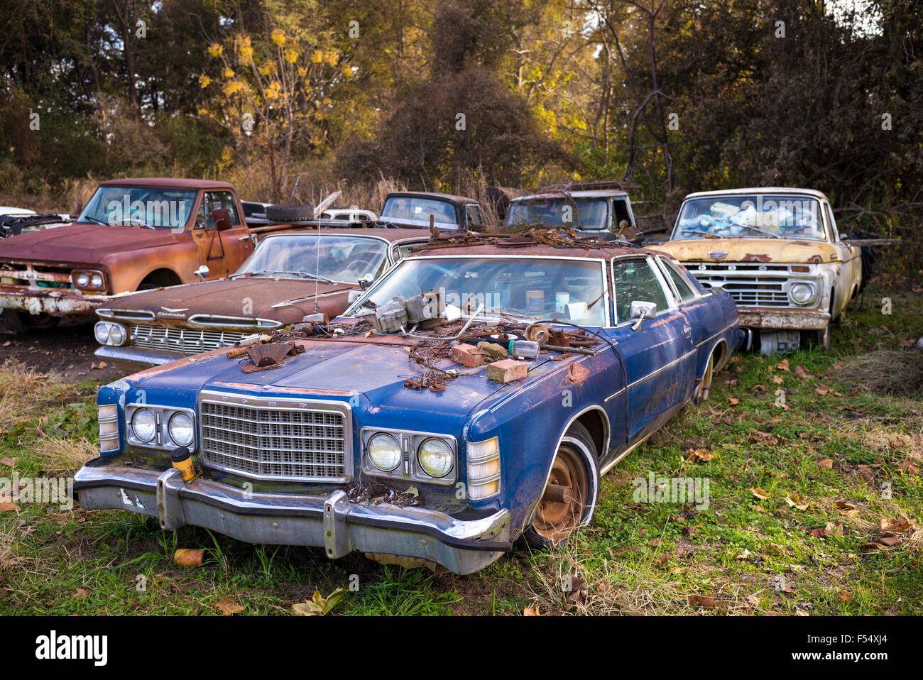 Ford Auto Limousine im Friedhof der verlassenen rostige alte ...