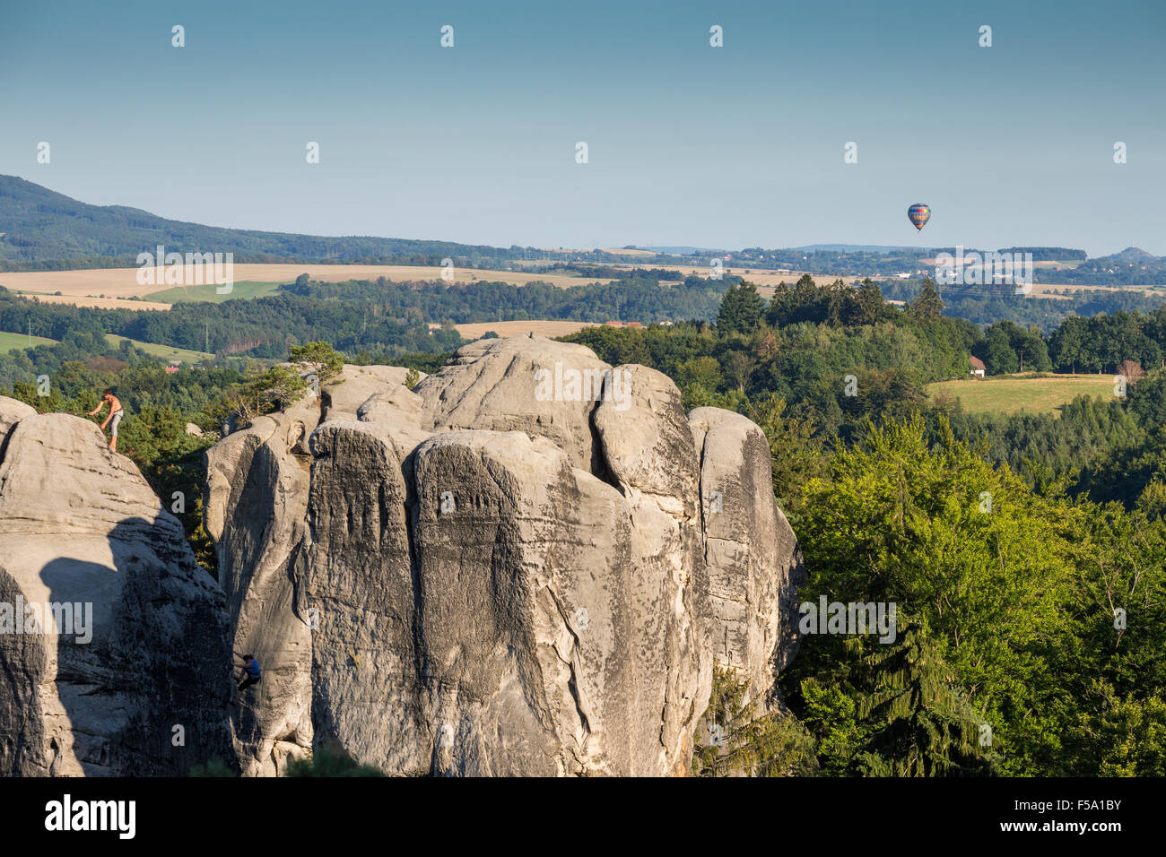 Panoramablick auf Sandstein Felsen in Cesky Raj, Tschechische Paradies ...