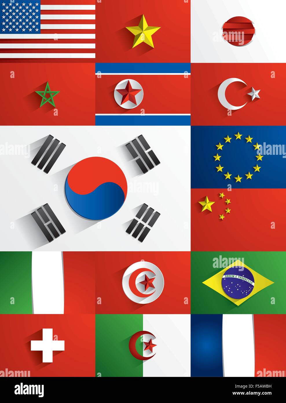 World flags collection -Fotos und -Bildmaterial in hoher Auflösung – Alamy