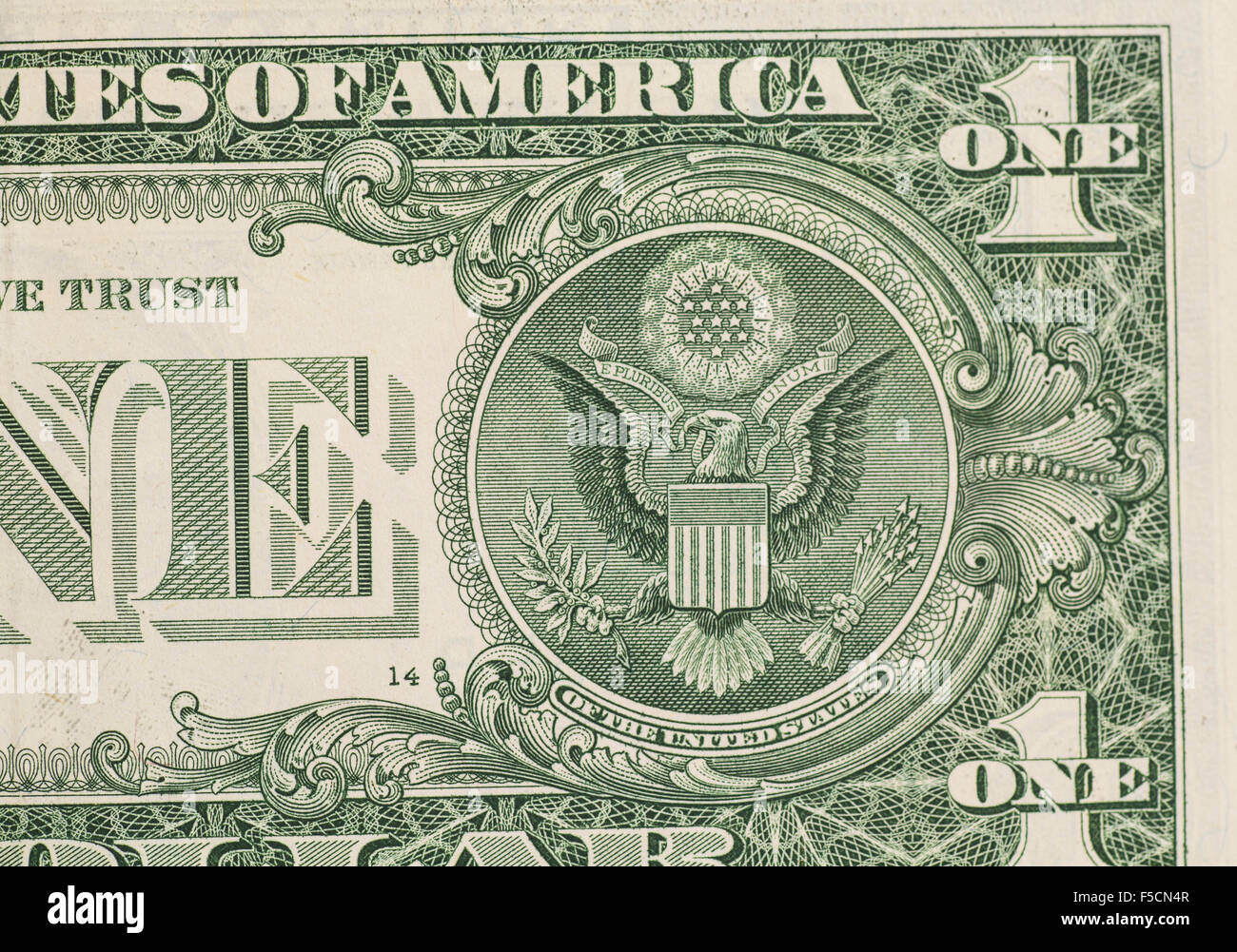 USA 1 Dollar Bill Nahaufnahme Makro, 1 US-Dollar-banknote ...