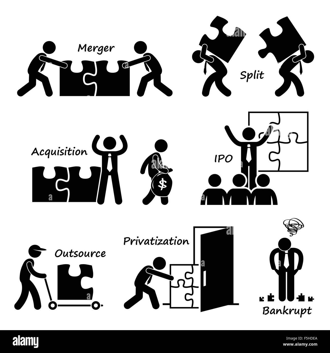 Corporate Unternehmen Business Konzept Strichmännchen Piktogramm Symbol ...