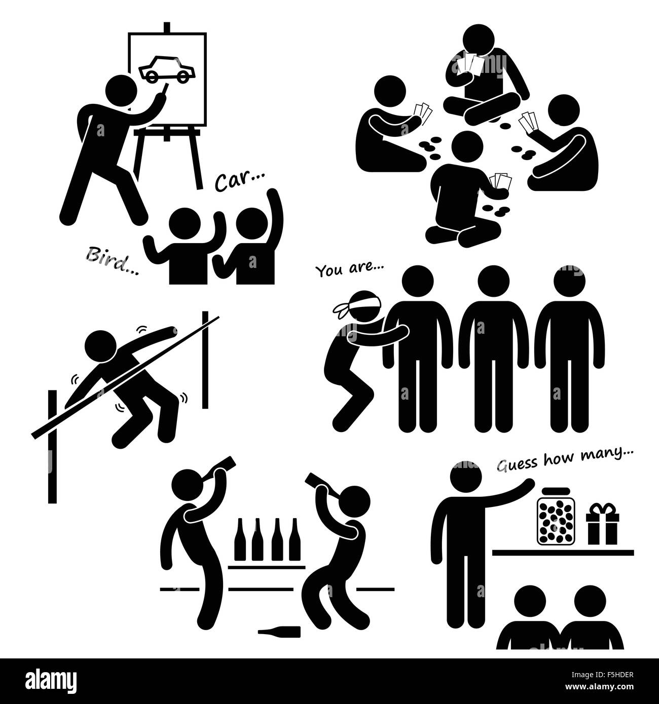 Freizeit Gesellschaftsspiele Strichmännchen Piktogramm Symbol Clipart ...