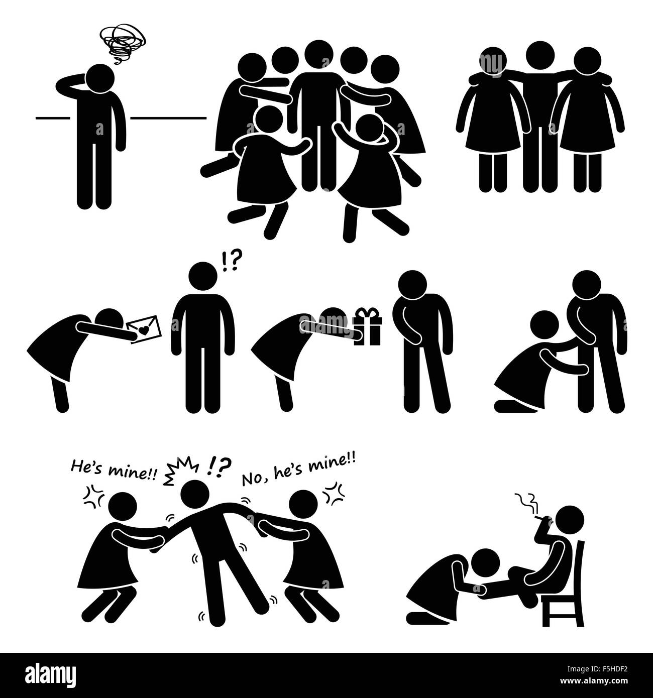 Beliebte Casanova Frauenheld Strichmännchen Piktogramm Symbol Cliparts ...