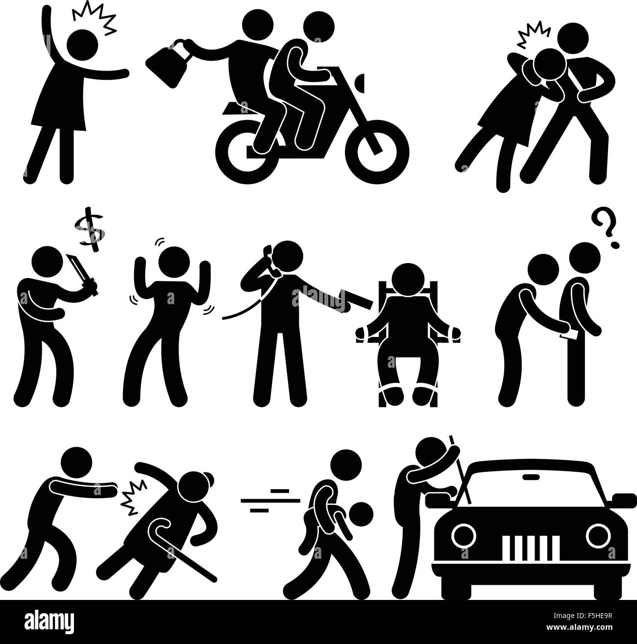 Kriminelle Räuber Einbrecher Kidnapper Vergewaltiger Dieb Symbol Symbol ...