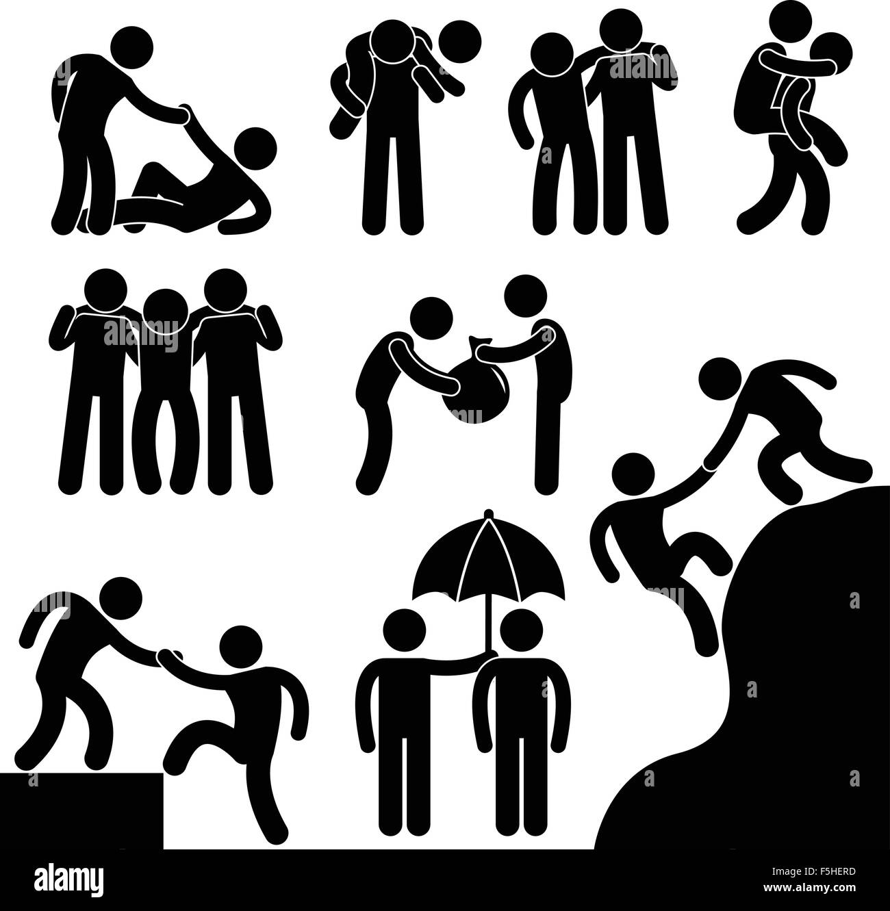 Geschäftsfreund helfen einander Icon-Symbol-Zeichen-Piktogramm Stock ...