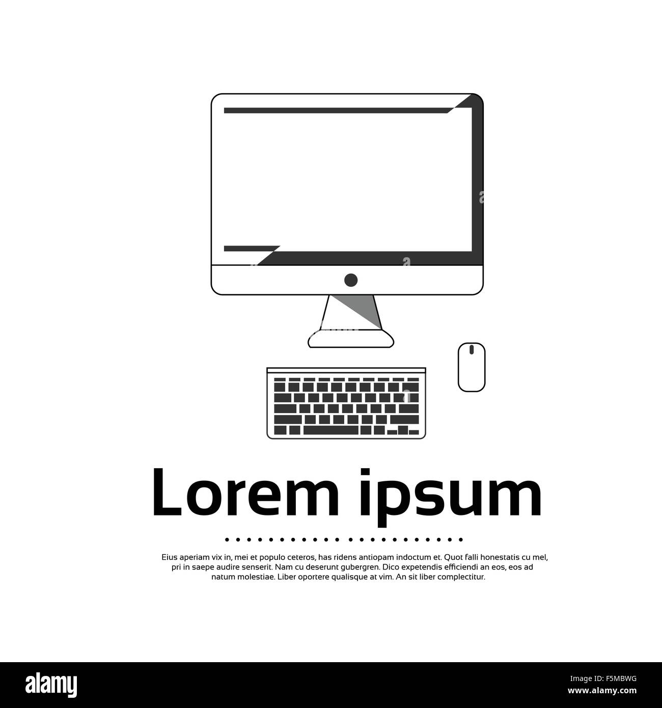 Desktop-Logo Computer Workstation Symbol Vektor Stock-Vektorgrafik - Alamy