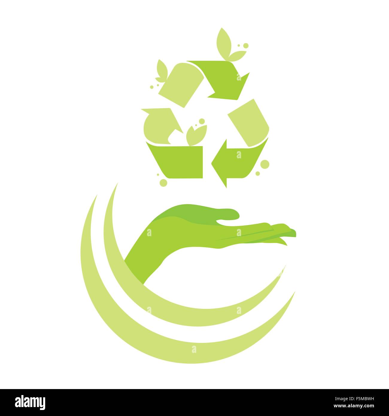 Hand offene Hand Recycling Symbol Logo grünes Symbol Vektor Stock ...