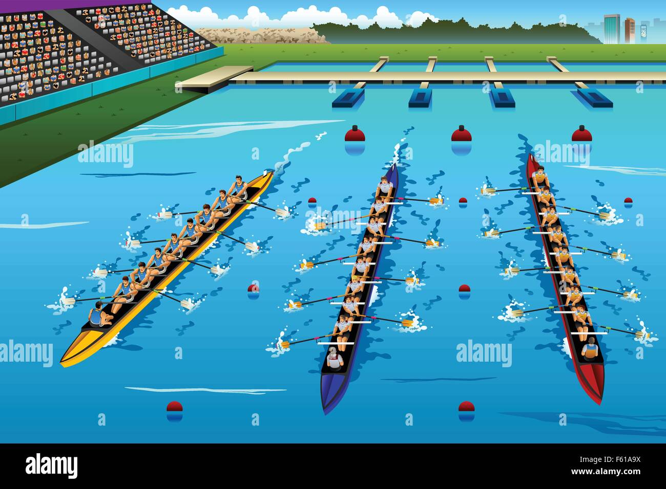 Rowing sport cartoon illustration -Fotos und -Bildmaterial in hoher ...