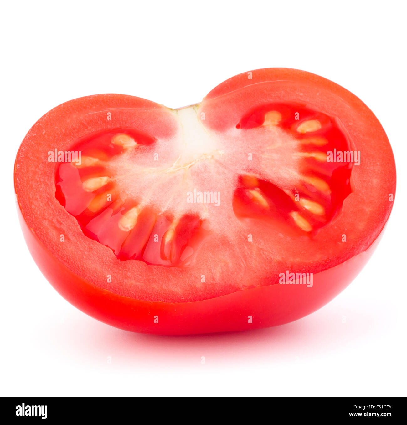 Pflanzlichen Tomatenscheibe isoliert auf weißem Hintergrund Ausschnitt ...