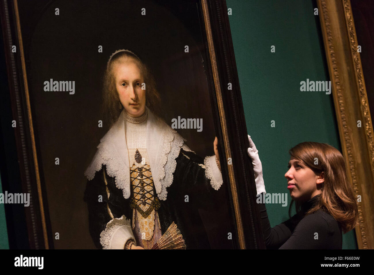 London, UK. 12. November 2015. Im Bild: Porträt von Agatha Bas, 1641 ...