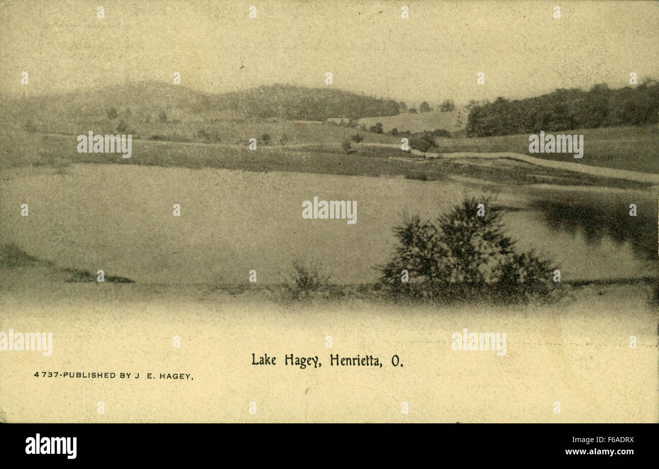 Postkarte des Lake Hagey, der sich in Henrietta, Ohio, befindet und die ...