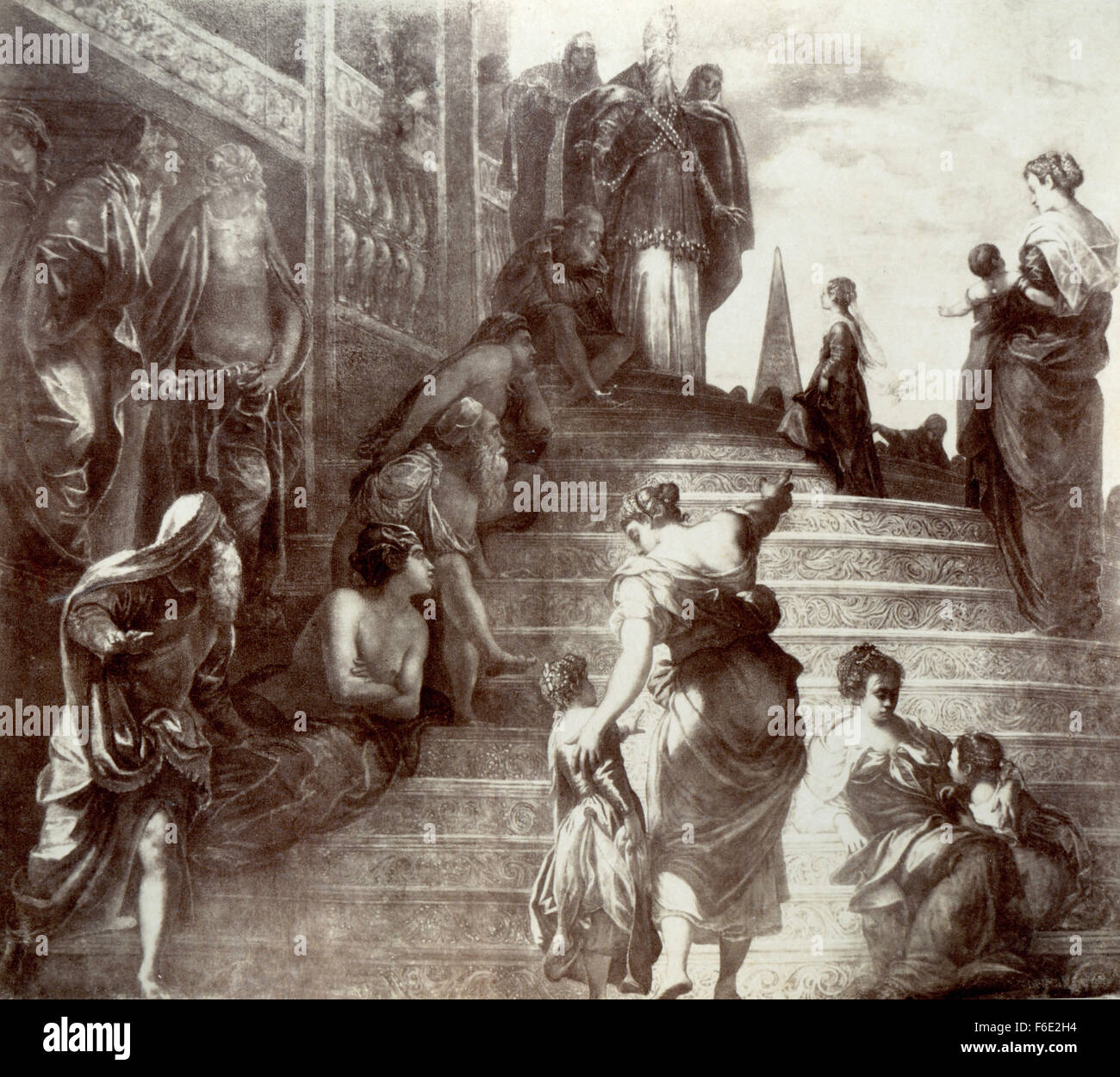 Darstellung der Maria im Tempel, Gemälde von Jacopo Tintoretto ...