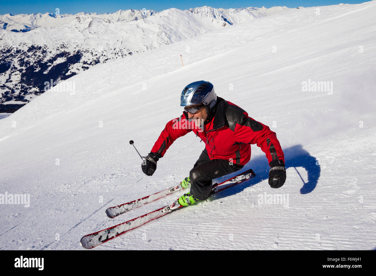 Ski Skifahren vom Mount Parpaner Rothorn, Lenzerheide, Kanton ...