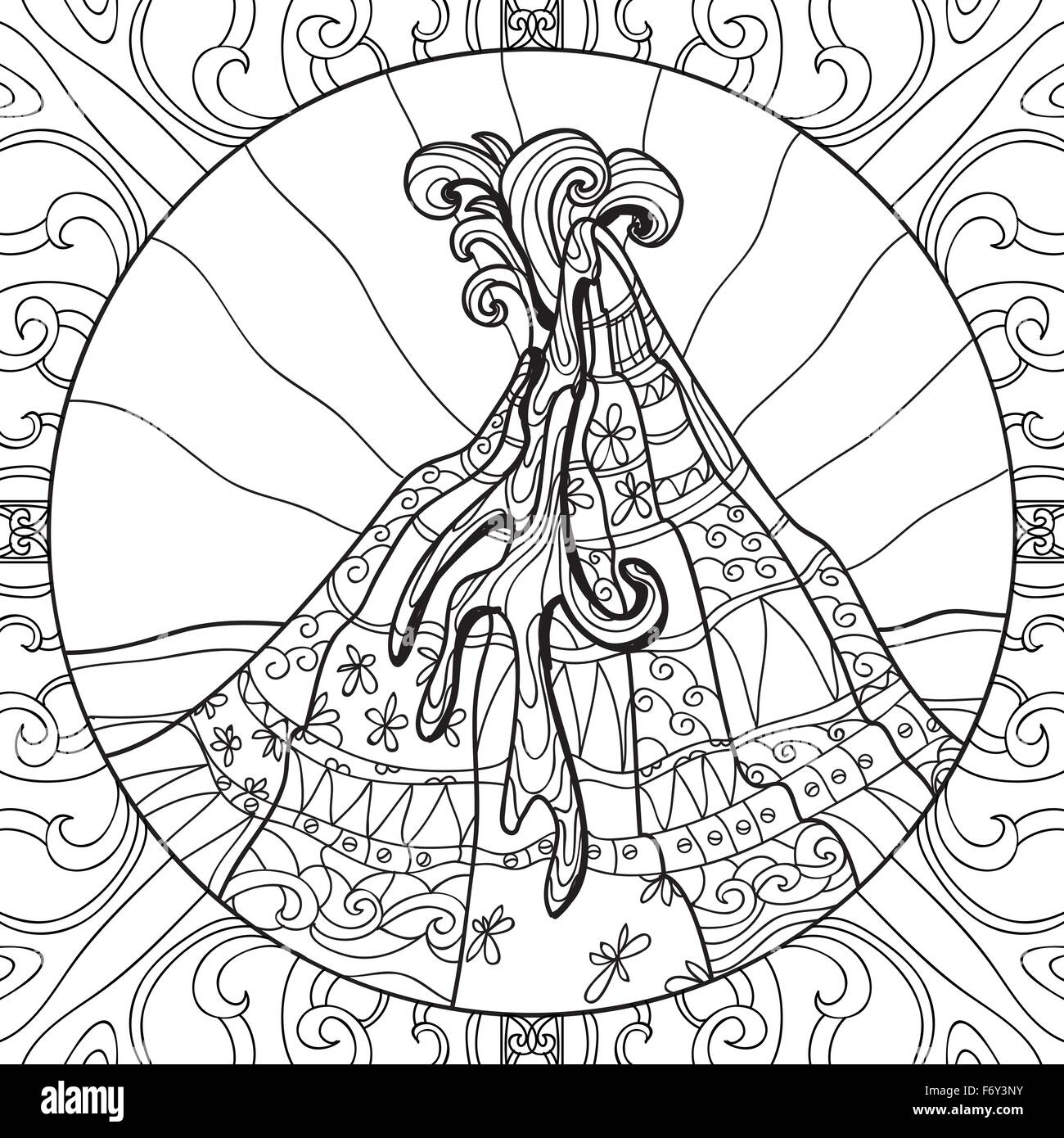 Malvorlagen mit Vulkan Stock-Vektorgrafik - Alamy