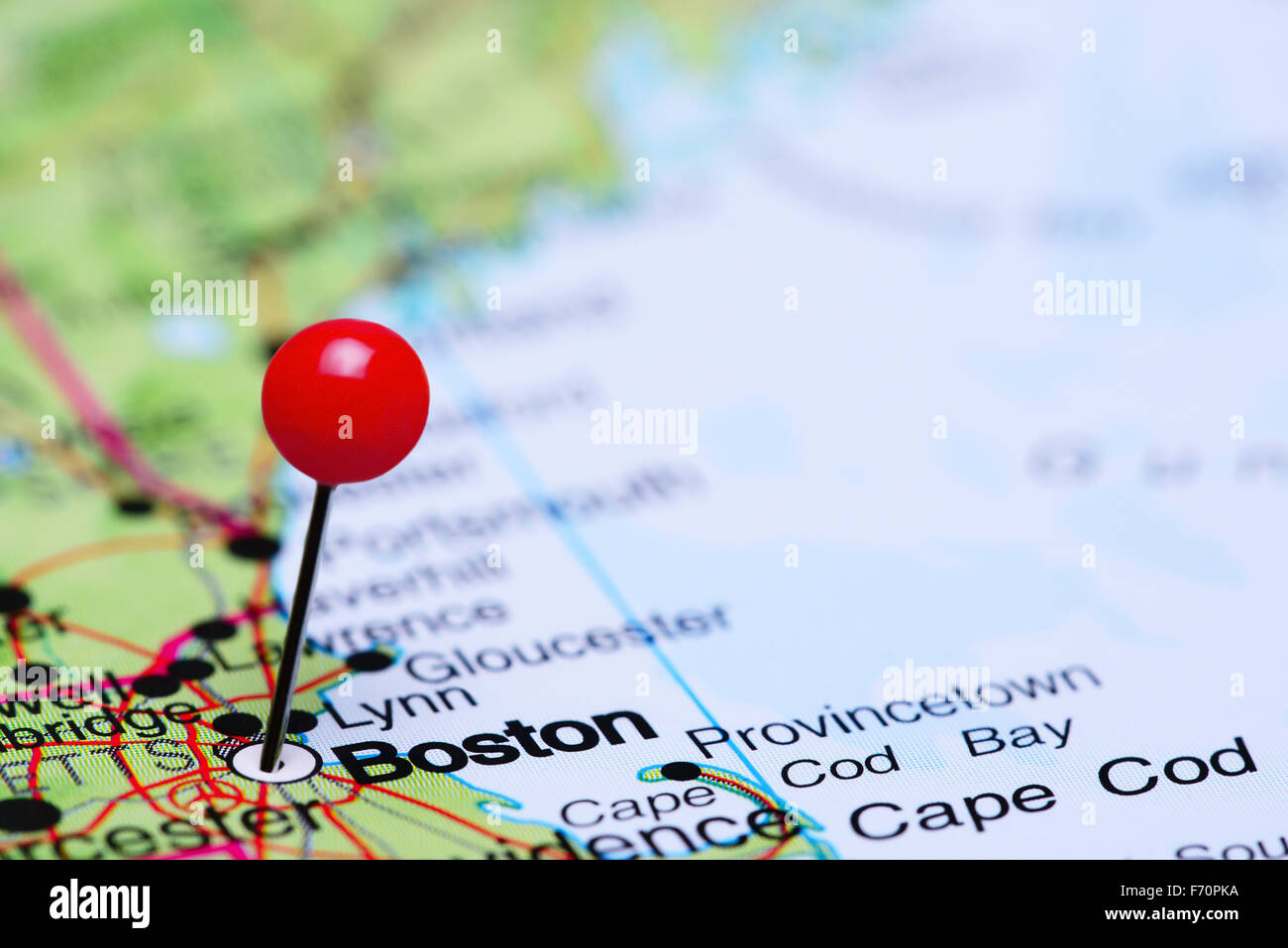 Boston marked on the map of the usa -Fotos und -Bildmaterial in hoher ...