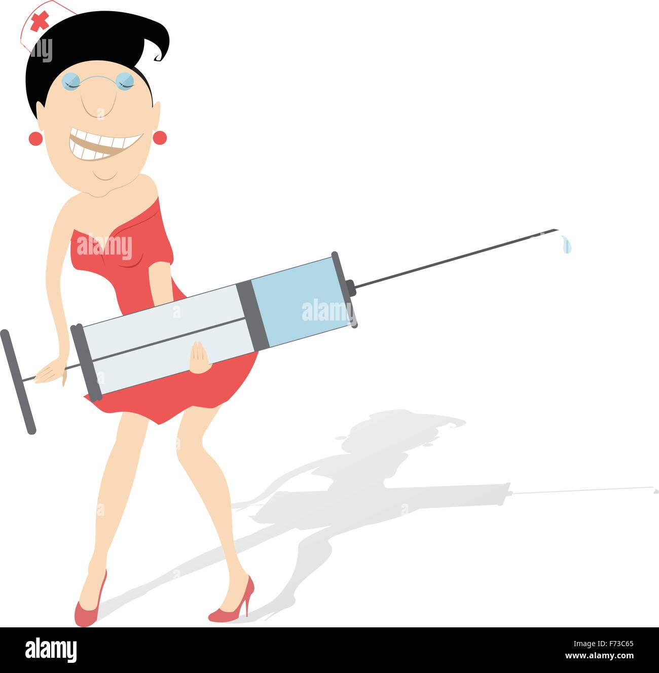 Comic humour injection cartoon syringe Stock-Vektorgrafiken kaufen - Alamy