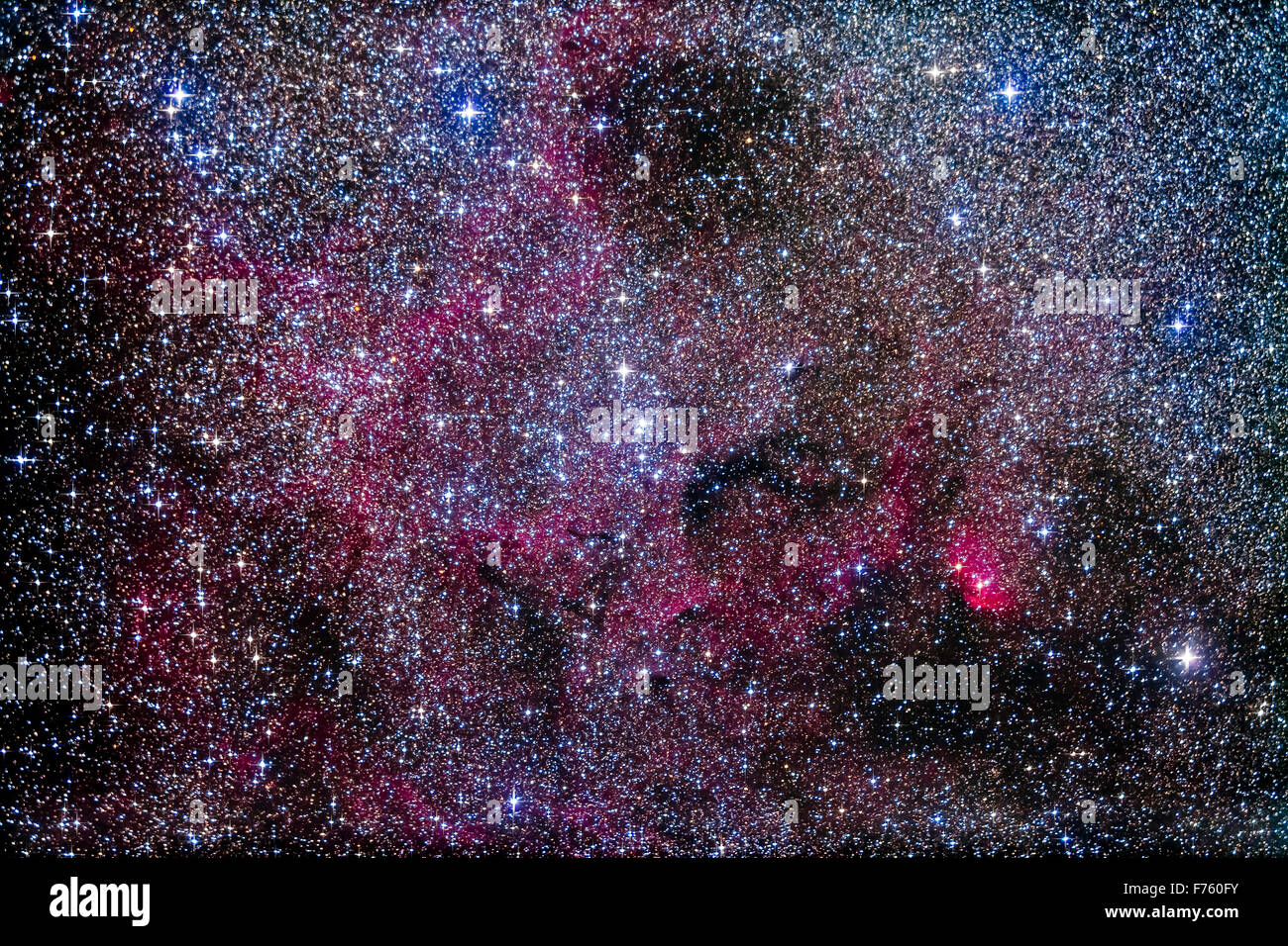 Groß, locker und hell öffnen Cluster NGC 6871 (Mitte) im zentralen Cygnus in eine reiche ...