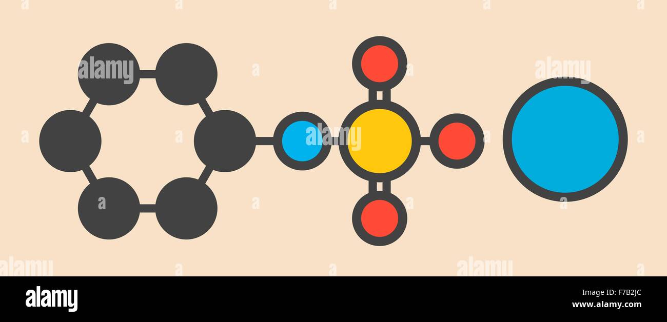 Natrium Cyclamat Süßstoff Molekül. Stilisierte Skelettformel (chemische ...