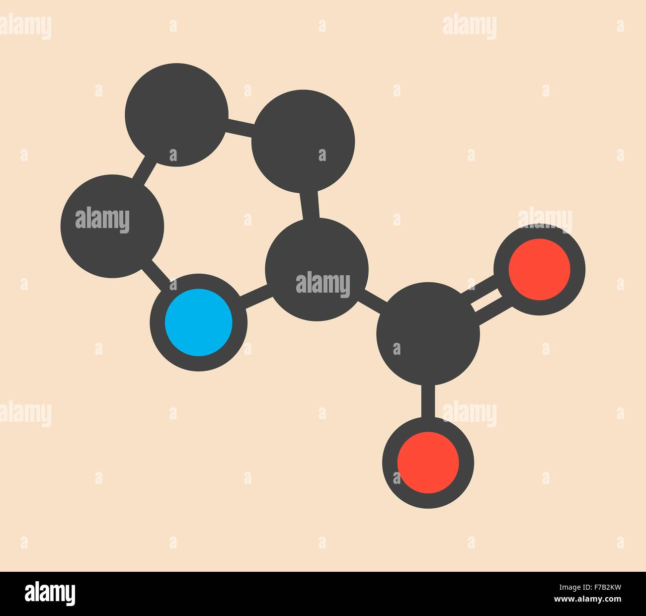 Prolin (l-Prolin, Pro) Aminosäure-Molekül. Stilisierte Skelettformel ...