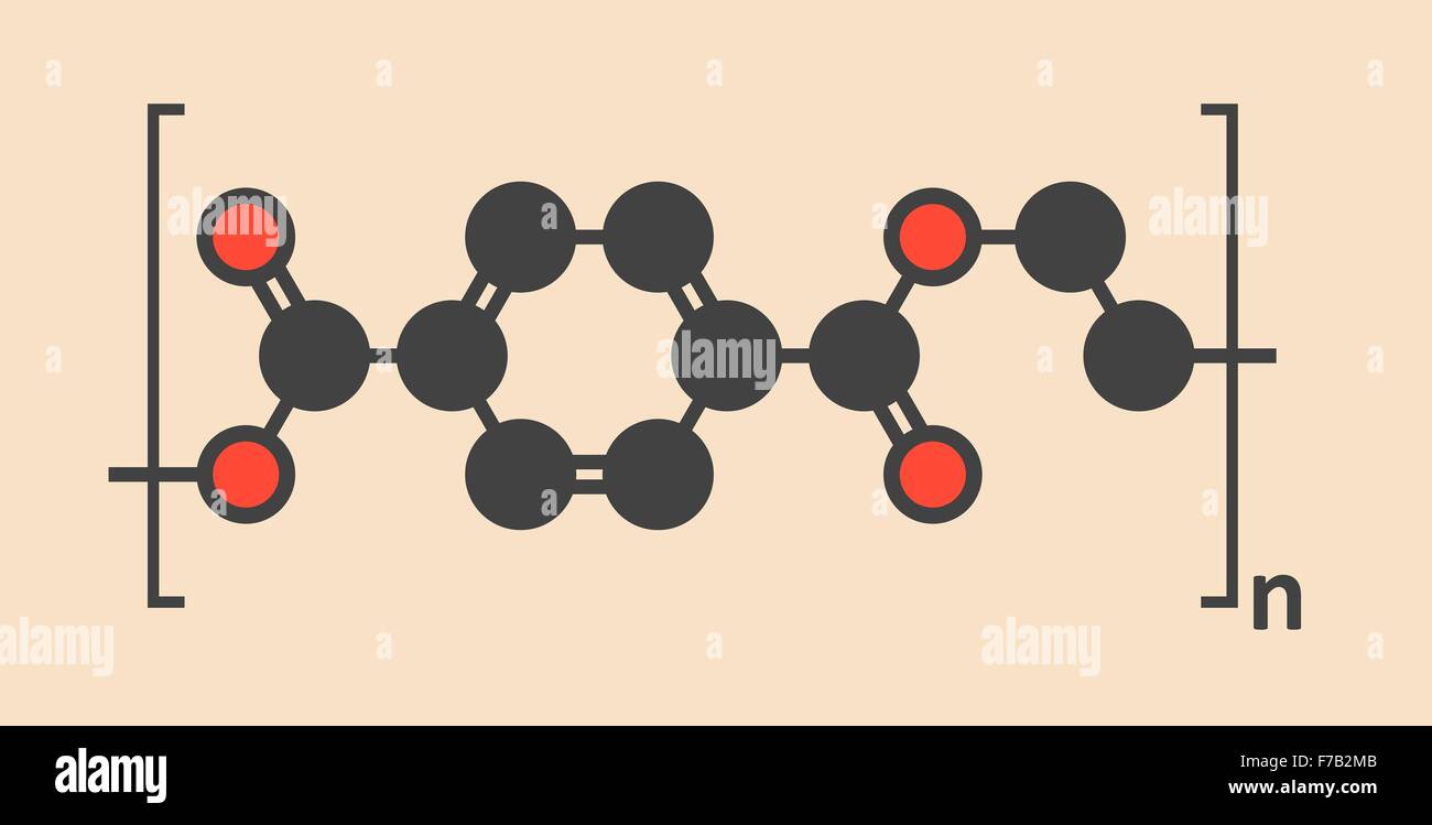 Polyethylenterephthalat (PET, PETE) Polyester Kunststoff, chemische ...
