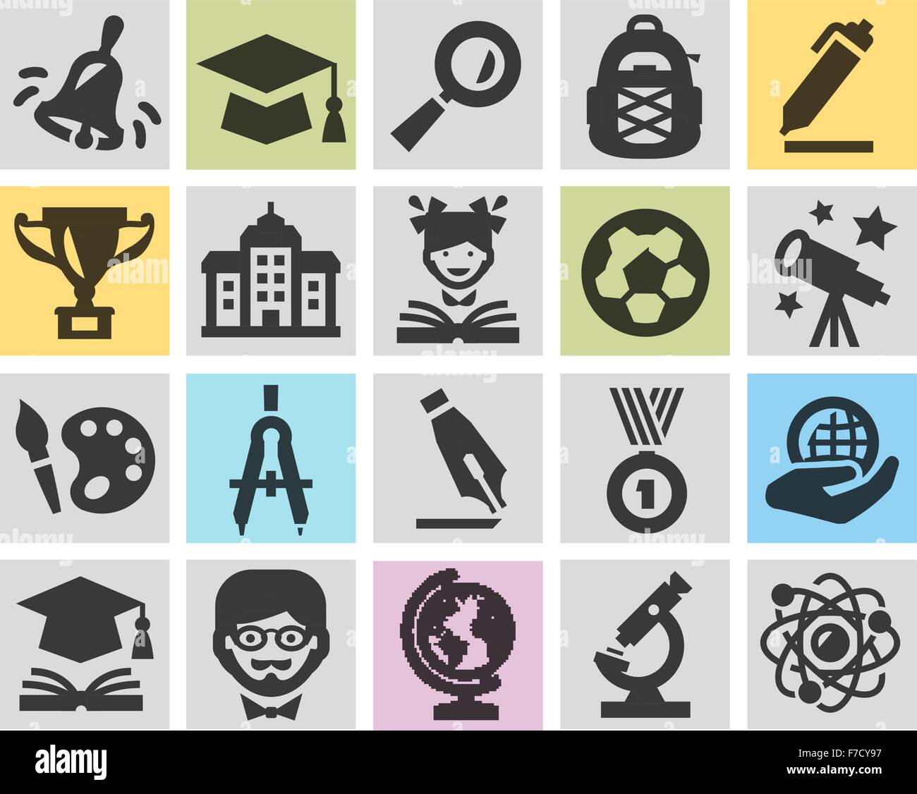 Schule-Vektor-Logo-Design-Vorlage. Bildung oder lernen Symbole Stock ...