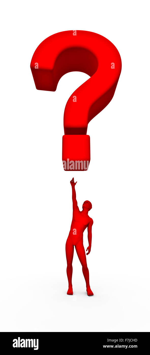Frage Mann / 3D render männlichen Figur und Fragezeichen ...