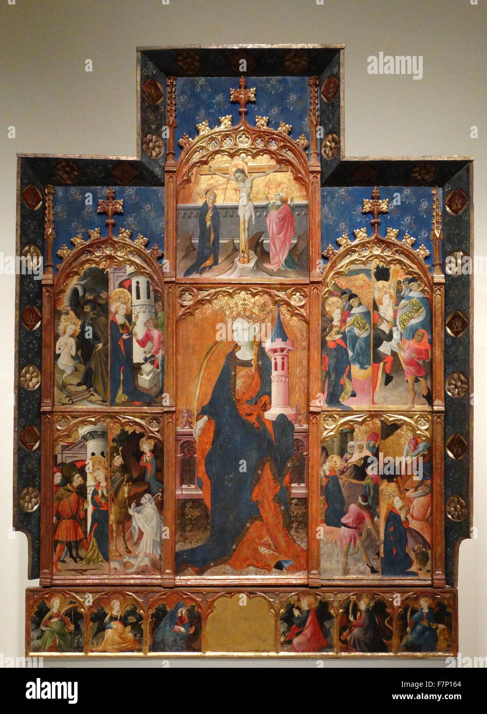 Altar der Heiligen Barbara katalanischen Malers Gonzalo Pérez (1380-1451). Vom 15. Jahrhundert ...