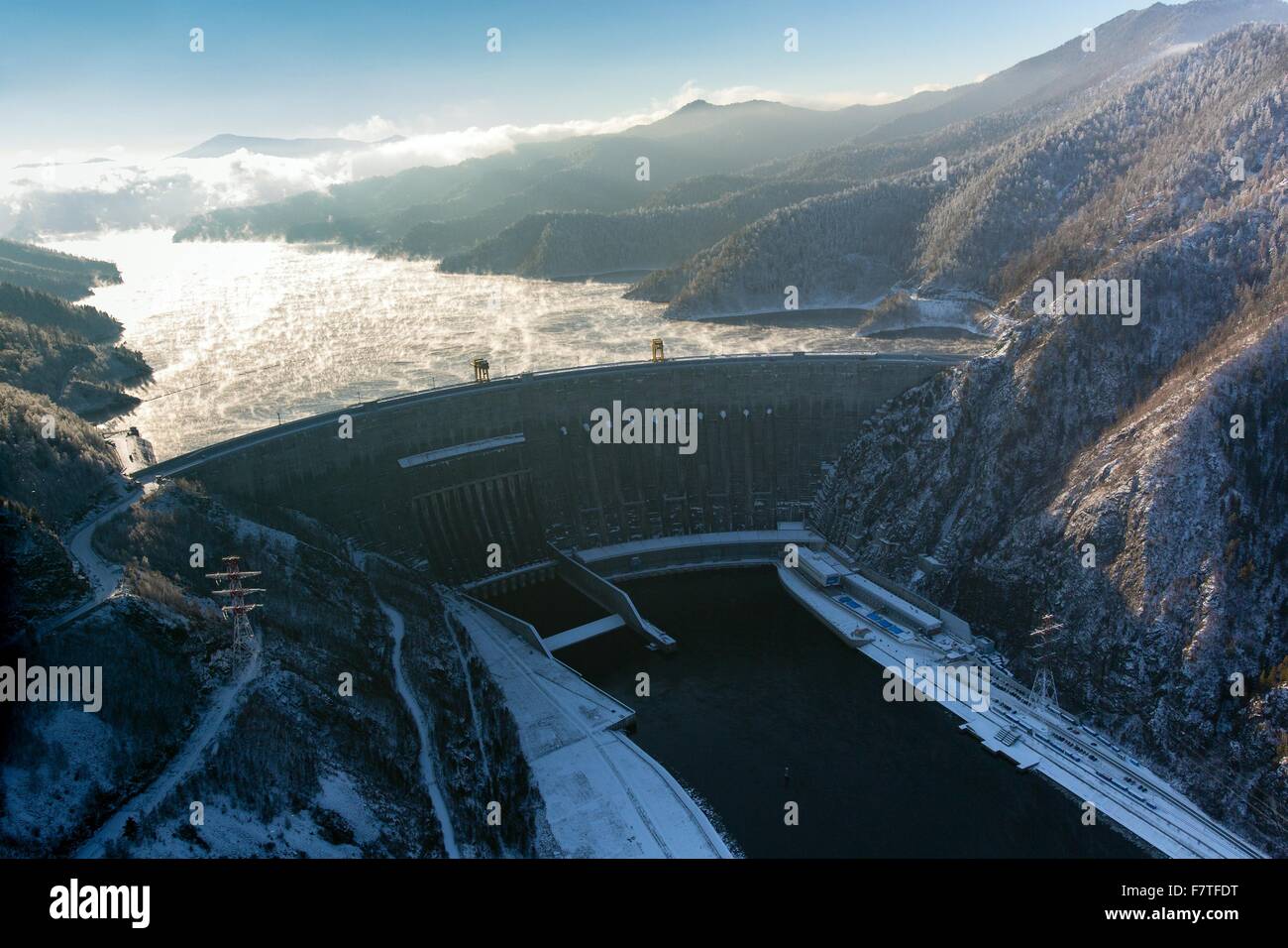 Russland. OJSC P. S. Neporozhny Sajano-Schuschenskaja HPP und Jenissei ...