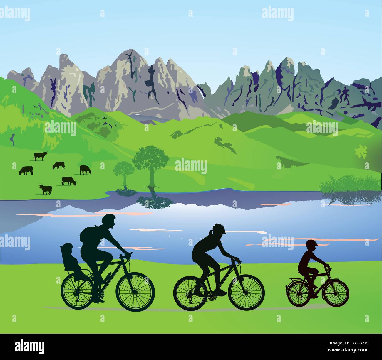 Menschen radfahren Stock-Vektorgrafiken kaufen - Alamy
