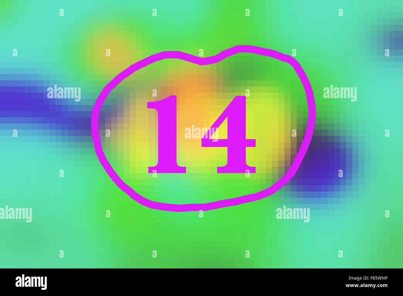 Number 14 fourteen -Fotos und -Bildmaterial in hoher Auflösung – Alamy