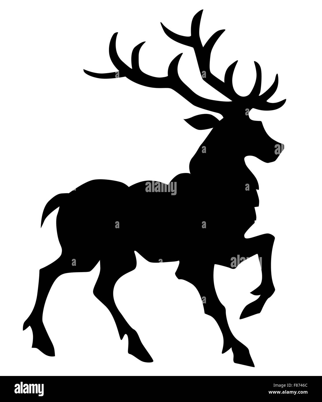 Silhouette des hirsches mit schwarzem hintergrund -Fotos und ...