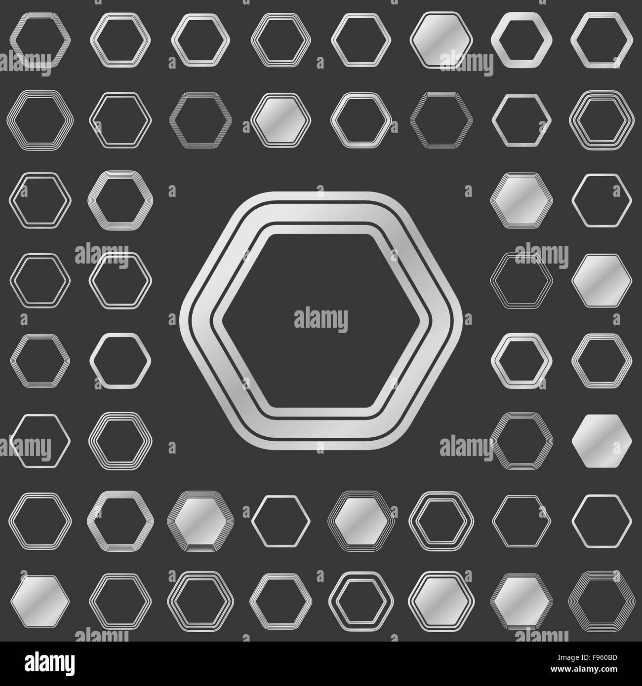 Sechs ecke icon set -Fotos und -Bildmaterial in hoher Auflösung – Alamy