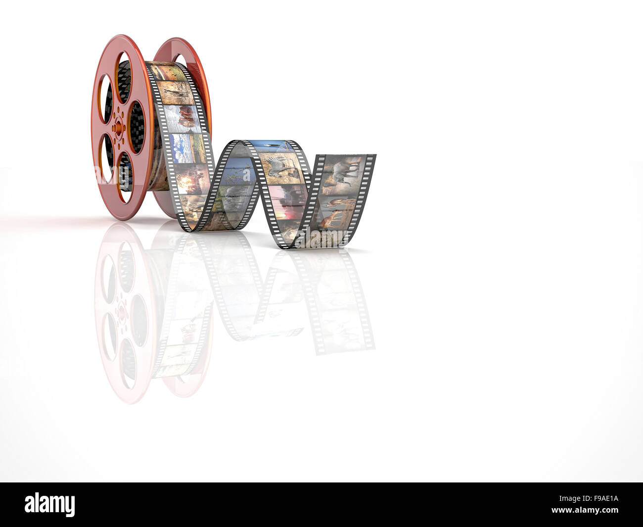 Rendern des klassischen Kinos Filmrolle mit Tier Stockfotografie - Alamy