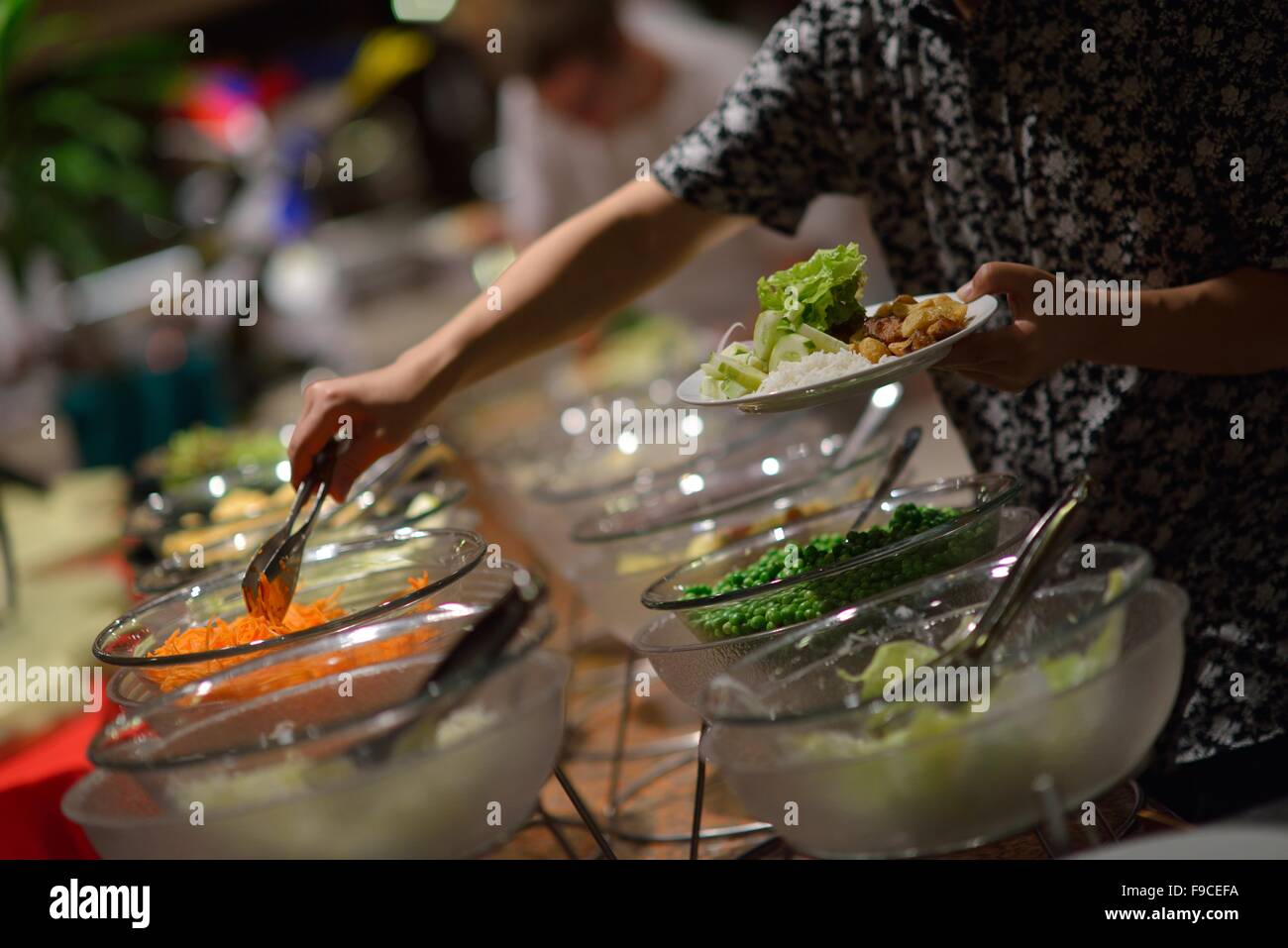 Catering Buffet Essen indoor in Luxus-Restaurant mit Fleisch bunten ...