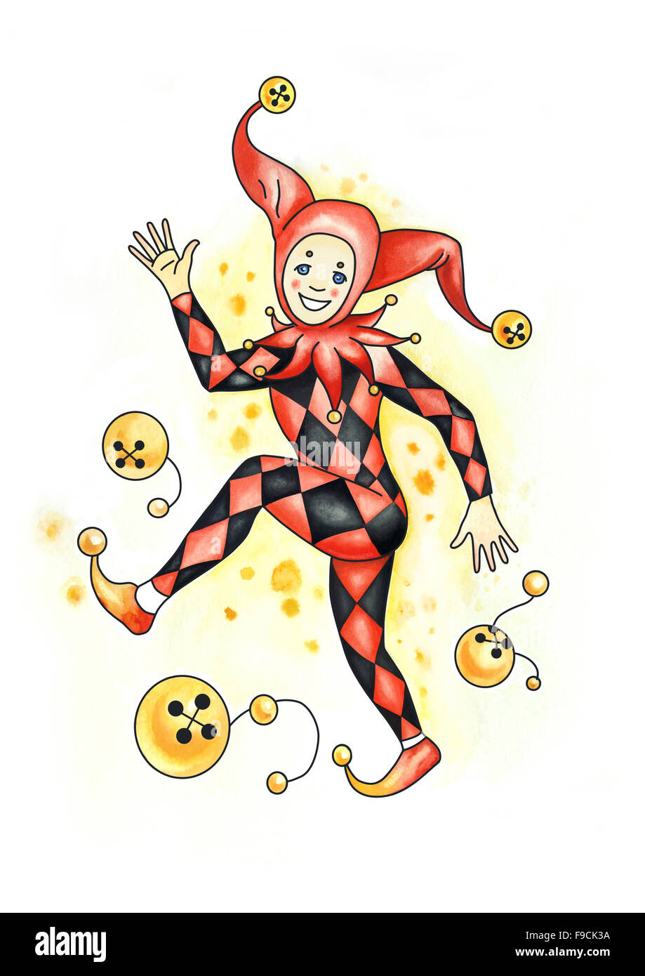 Happy Harlekin im Zirkus Stockfotografie - Alamy