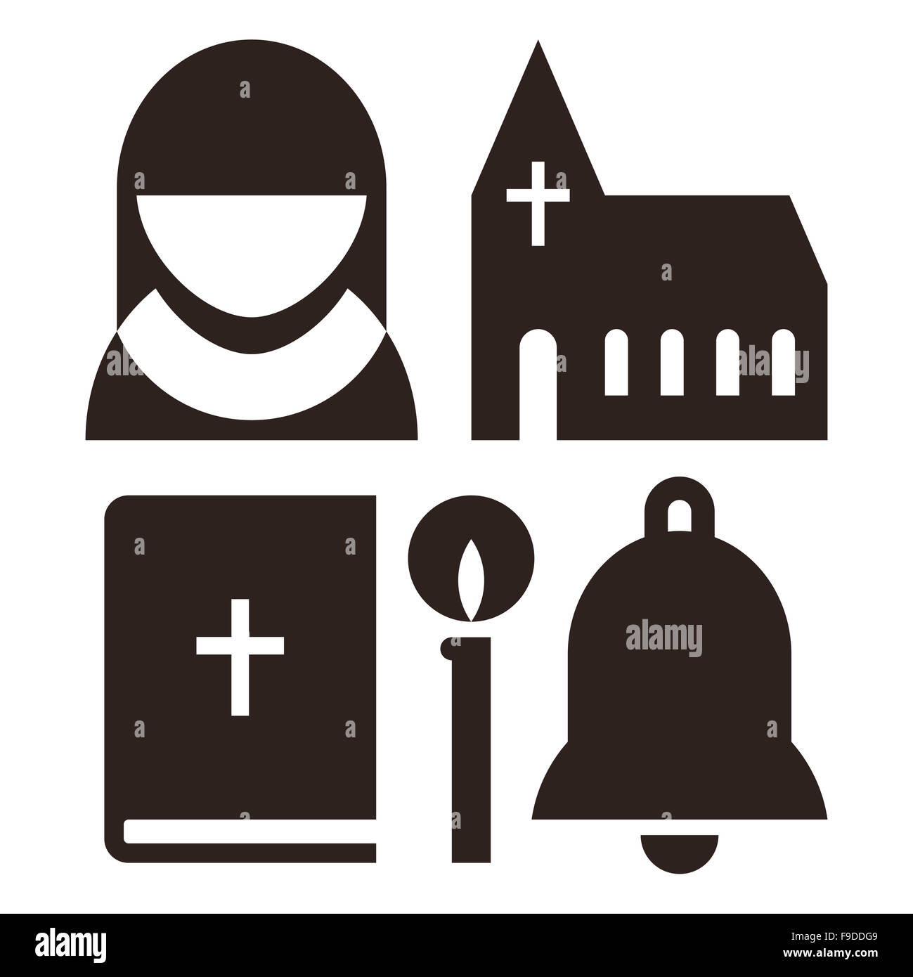 Religion catholic church vector icons -Fotos und -Bildmaterial in hoher ...