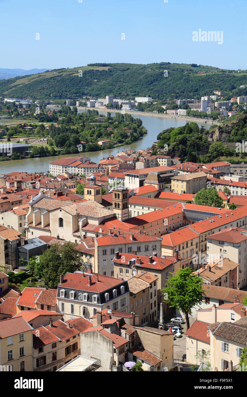 Frankreich Rhône-Alpes Isère Vienne Skyline Luftbild Stockfotografie ...