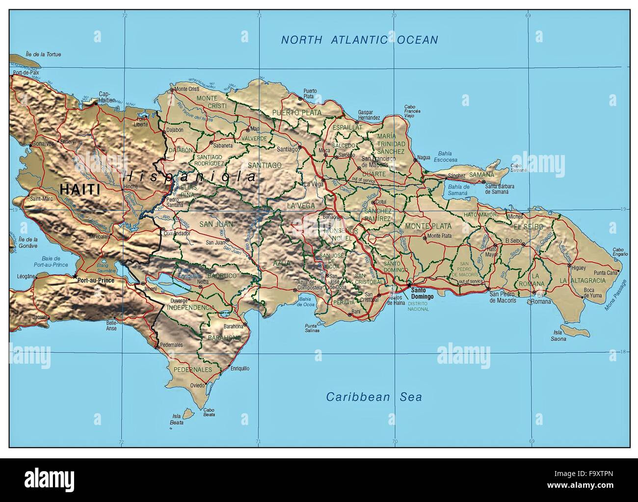 Dominikanische Republik Karte Stockfotos und -bilder Kaufen - Alamy