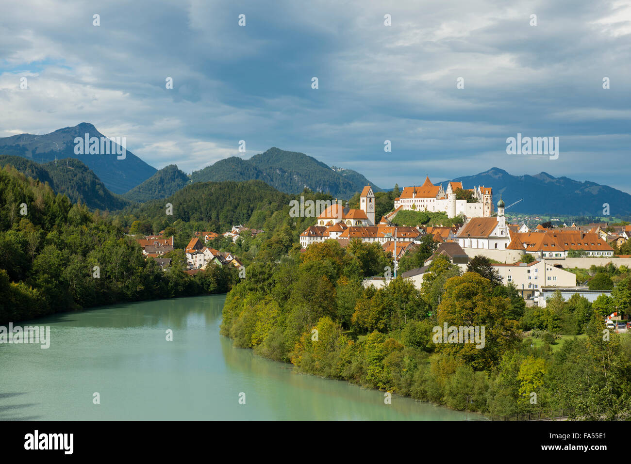Füssen mit Lech vor Schwangau, Allgäu, Allgäuer Alpen, Upper Bavaria ...
