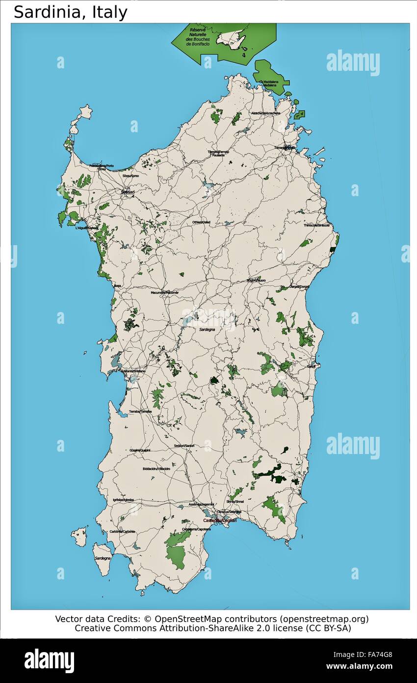 Sardinien Map Stockfotos und -bilder Kaufen - Alamy