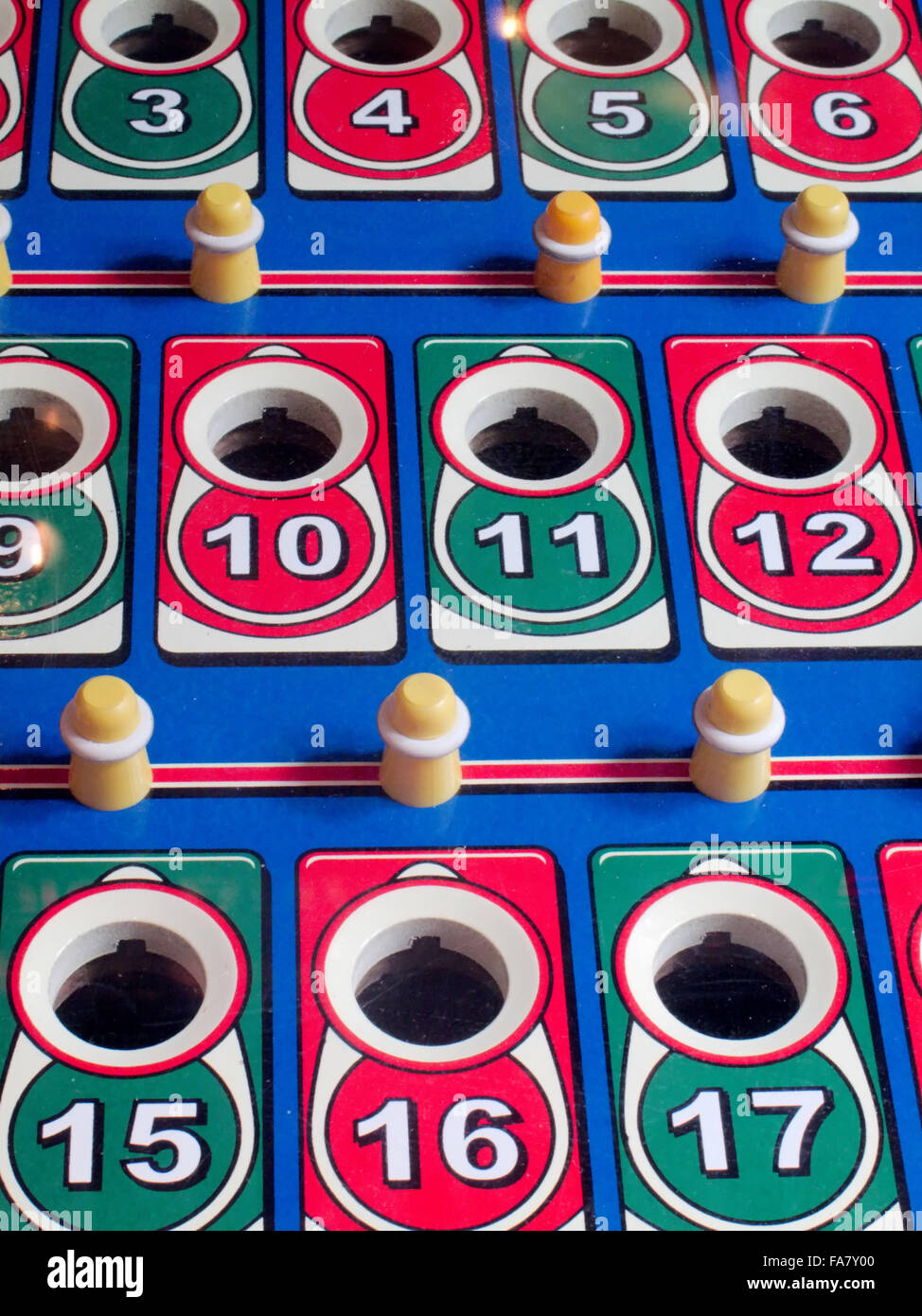 Vintage Flipper Spiel, Detail der Tabelle Stockfotografie - Alamy